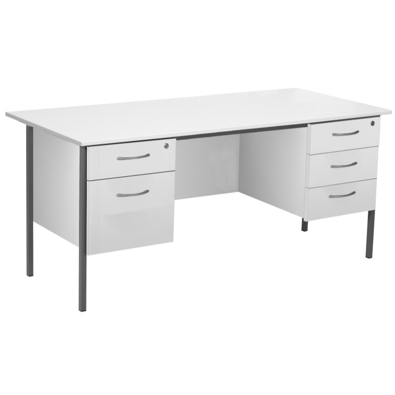 Double Pedestal Five or Six Drawer Desk